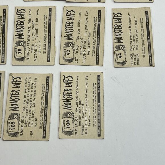 Topps | Toys | Vintage 96s Monster Laffs Lot Of 16 Cards Topps ...